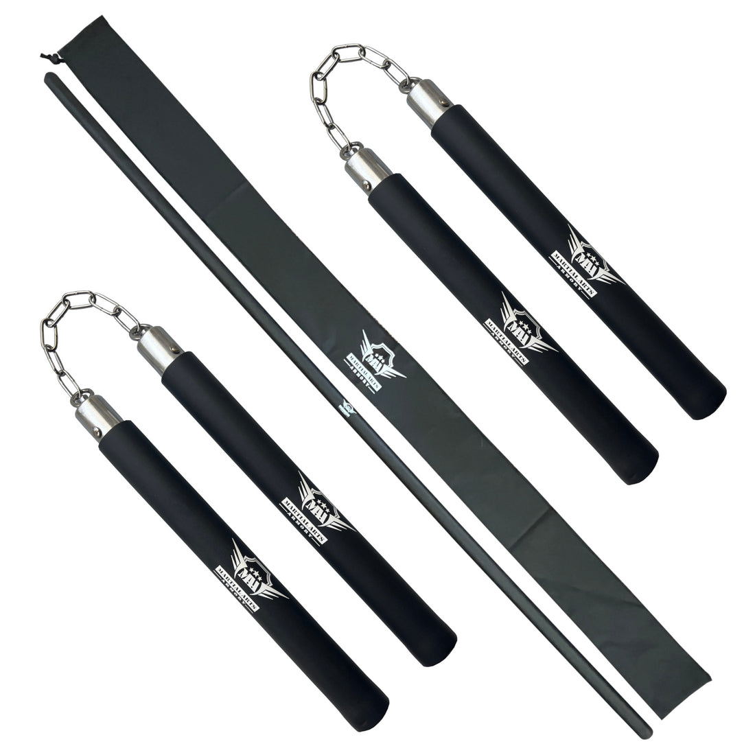 Martial Arts Foam Padded Bo Staff and Chain Nunchuck Set – Martial Arts ...